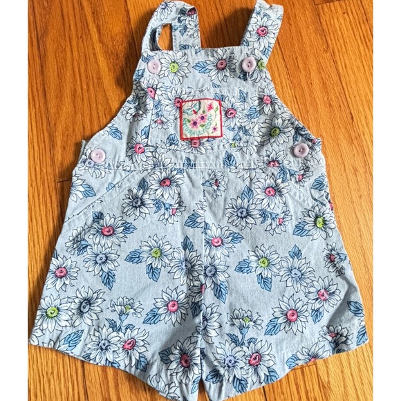 Bottoms | Vintage Catton Candy Baby Overall Shortalls Floral All Over ...